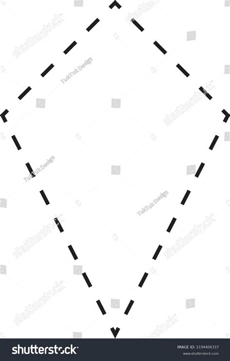 Kite Symbol Dashed Shape Vector Icon Stock Vector Royalty Free 2194406337 Shutterstock