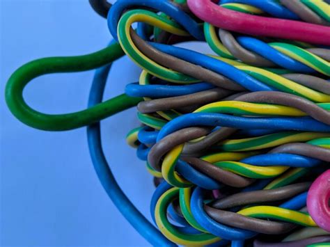 Macro Of Colored Electrical Wire Premium Photo