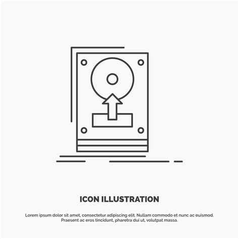 install drive hdd save upload icon line vector gray symbol for ui