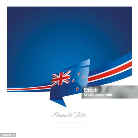 새로운 추상 뉴질랜드 국기 리본 종이 접기 블루 배경 벡터 0명에 대한 스톡 벡터 아트 및 기타 이미지 0명 3차원 형태 공휴일 Istock