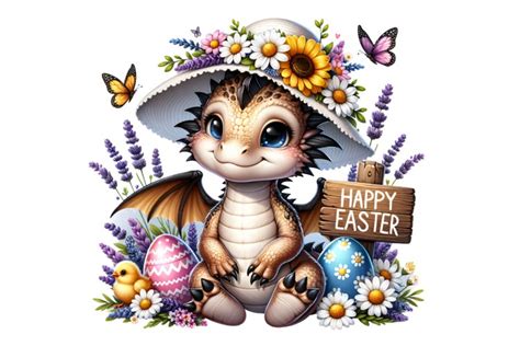Cute Dragon Easter Clipart Happy Easter 3372417