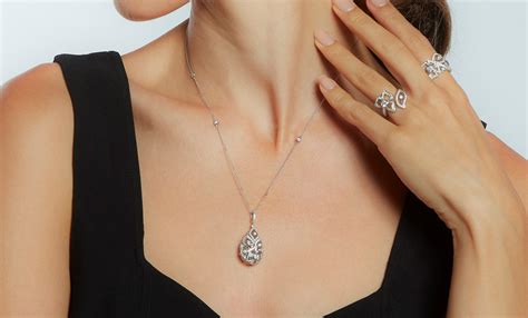 Florette Pave Diamond Drop Pendant Carelle