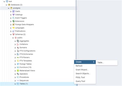 创建表 关系数据库PostgreSQL版 最佳实践 pgAdmin基本操作使用指南 天翼云