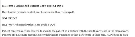 Solution Hlt 306v Topic 4 Dq 1 Modules Tutorials