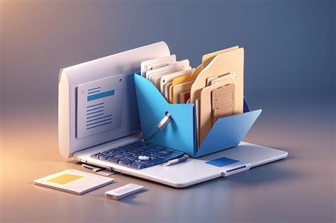 Premium AI Image 3d File Transfer Of Document In Folder File Transfer