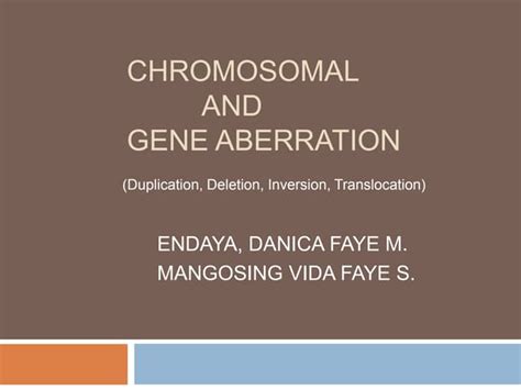 Chromosomal Aberrations Ppt