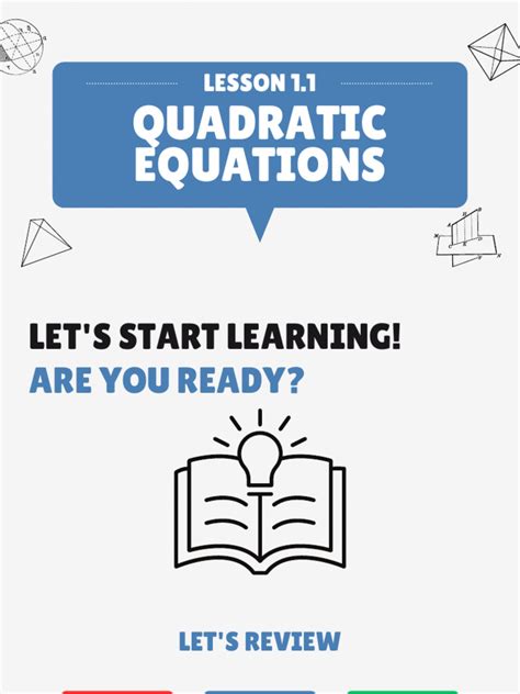 Math 9 Lesson 11 Quadratic Equations And Illustrating Quadratic