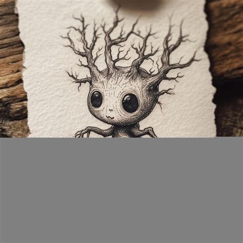 A Drawing Of A Tree Man Premium AI Generated Image