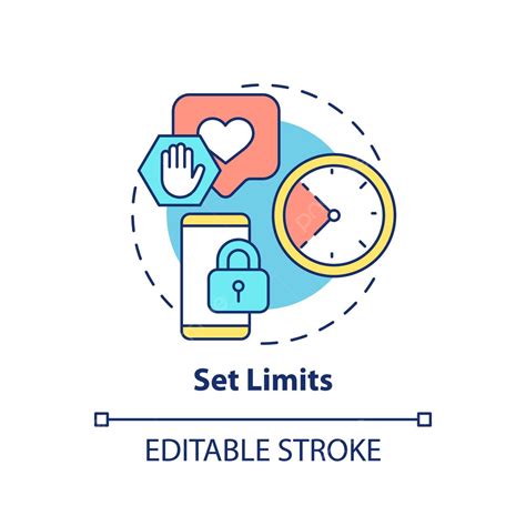 Set Limits Concept Icon Block Pictogram Social Media Vector Block