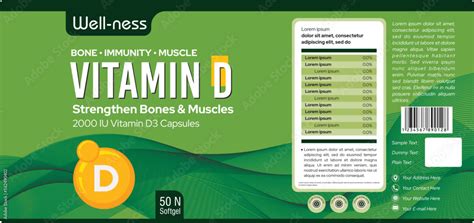 Vitamin D Label Design Supplement Label Design Multivitamins Label Healthcare Product Label