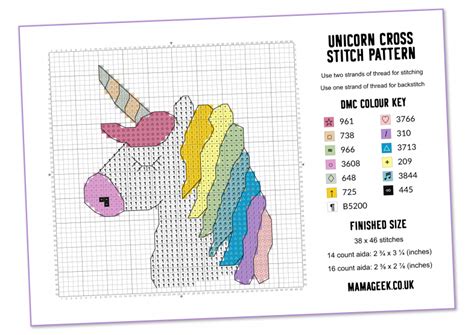 Unicorn Cross Stitch Pattern Free Printable Mama Geek