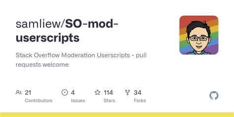 Github Samliewso Mod Userscripts Stack Overflow Moderation Userscripts Pull Requests Welcome