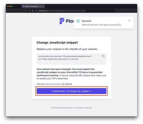 Change Your Domain Name Plausible Docs