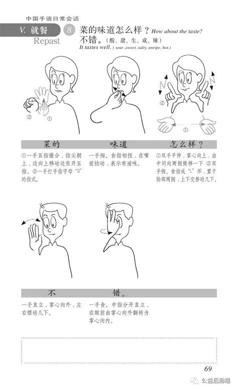 中国手语日常会话就餐 菜的味道怎么样不错