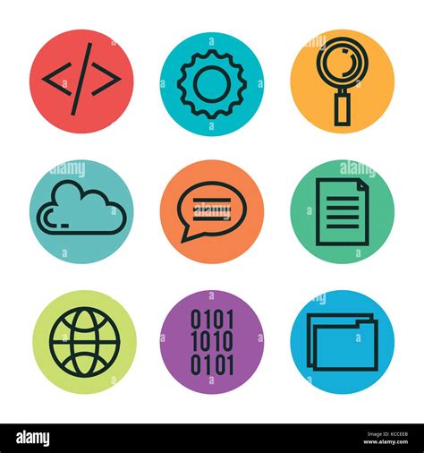 Programming Languages Set Icons Stock Vector Image And Art Alamy