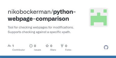 github nikobockerman python webpage comparison tool for checking