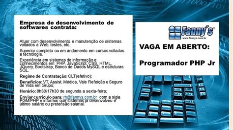 Divulgando Vaga Programador Php