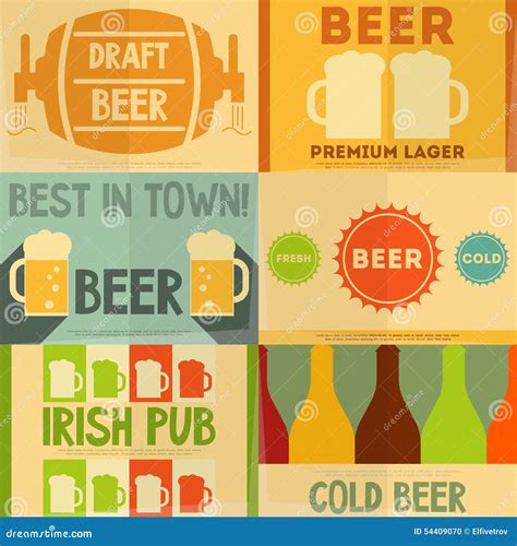 Beer Posters Advertisements Vector Set 252333928
