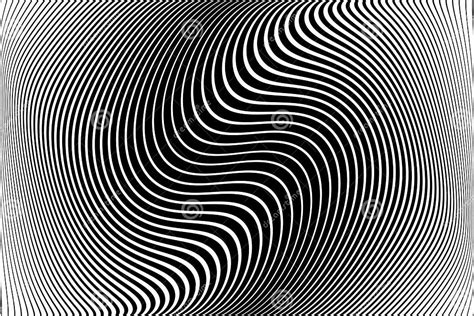 Wavy Lines Textured Background With 3d Illusion And Twisting Movement Effect Stock Vector