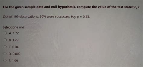 Solved For The Given Sample Data And Null Hypothesis