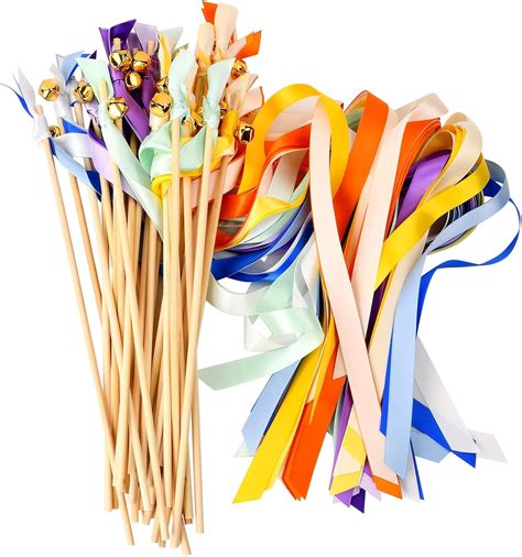 30 Pcs Wedding Ribbon Stick Lace Wands Birthday Streamers For Party