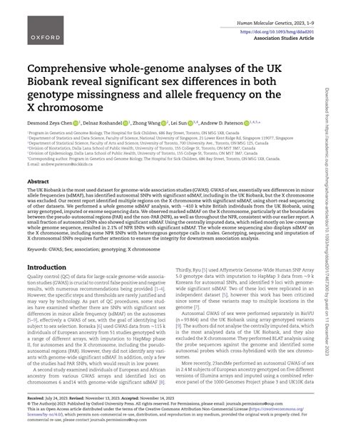 Pdf Comprehensive Whole Genome Analyses Of The Uk Biobank Reveal Significant Sex Differences