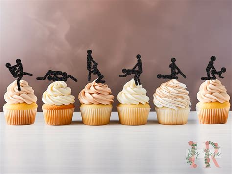 Sex Positions Glitter Cupcake Toppers Party Decoration Hen Do Same