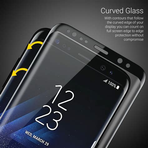 Olixar Galaxy S8 Plus Full Cover Glass Screen Protector Black