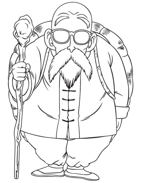 Omalovánka Dragon Ball Z Roshi K Vytisknutí Zdarma