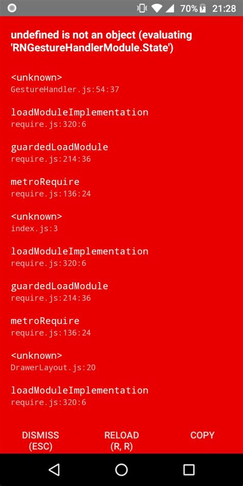 React Native Undefined Is Not An Object Evaluating RNGestureHandlerModule State Stack