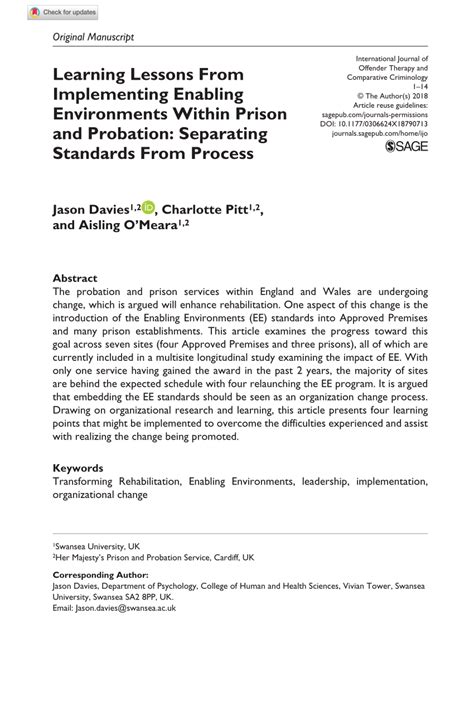 Pdf Learning Lessons From Implementing Enabling Environments Within