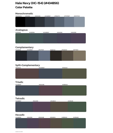 Benjamin Moore Hale Navy Hc 154 Paint Coordinating Colors And