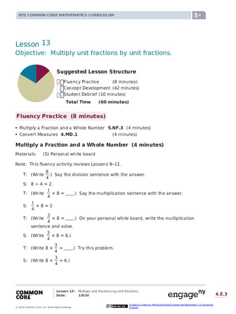Lesson Objective Multiply Unit Fractions By Unit Fractions Doc Template PdfFiller