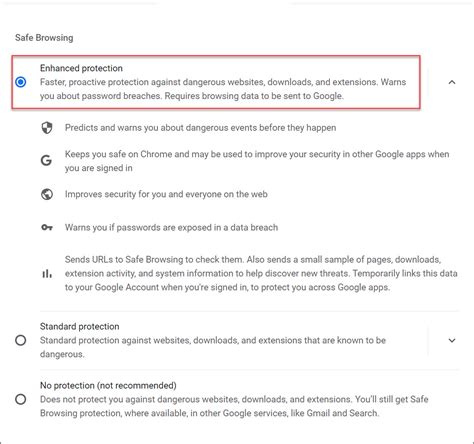 Enable Enhanced Protection In Google Chrome