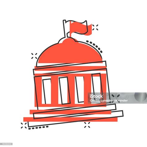 만화 스타일의 은행 건물 아이콘입니다 정부 건축 벡터 만화 일러스트 그림 그림입니다 박물관 비즈니스 컨셉 스플래시 효과 0명에 대한 스톡 벡터 아트 및 기타 이미지 Istock