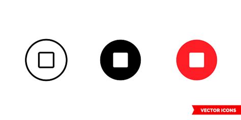 3 가지 유형의 색상 흑백 윤곽선의 아이콘을 중지합니다 격리된 벡터 기호 기호 검은색에 대한 스톡 벡터 아트 및 기타 이미지 검은색 녹색 놀기 Istock