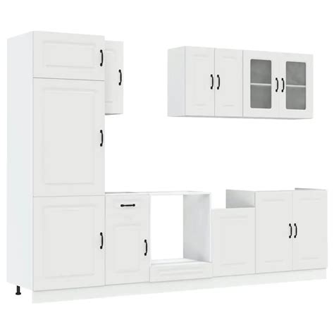 8 Piece Kitchen Cabinet Set Kalmar White Engineered Wood 3314791