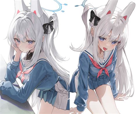 Safebooru 2girls Absurdres Animal Ear Headphones Animal Ears Blue