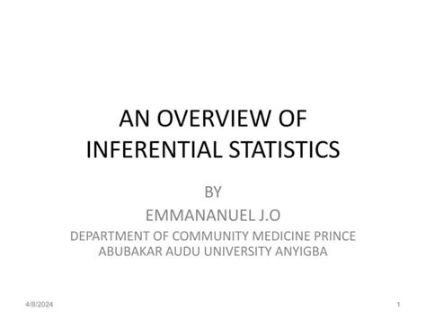 Com 301 Inferential Statistics Slidesppt