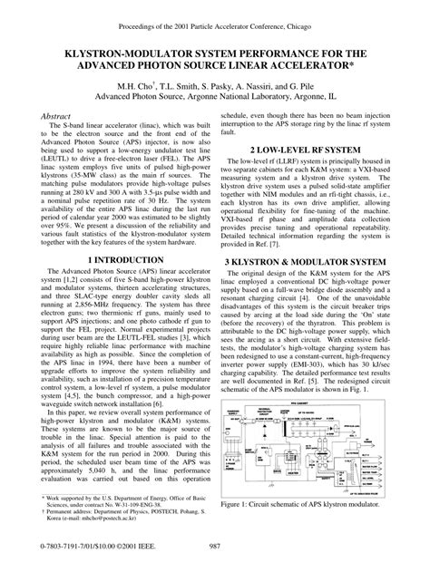 Pdf Klystron Modulator System Performance For The Advanced Photon Pdf Klystron Modulator System Performance For The Advanced Photon