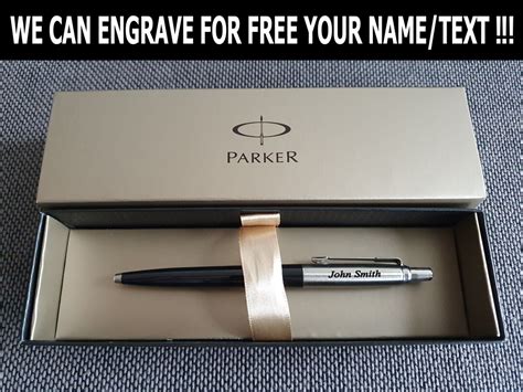 Personalised Parker Jotter Standard Black With Chrome Trim Ball Pen