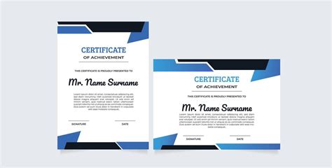 Certificate Template Modern Certificate Portrait And Landscape Design