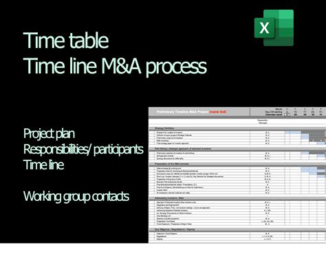 Time Table Time Line Project Plan For A Financing Process M A