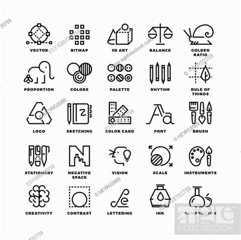 Creative Design Process Linear Vector Icons For Web App Stock Vector Vector And Low Budget