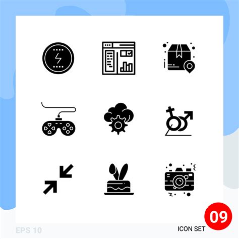 Set Of 9 Modern Ui Icons Symbols Signs For Joystick Device Web