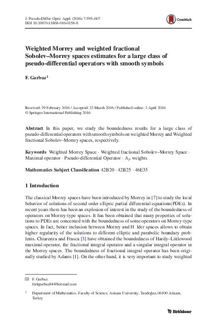 Pdf Weighted Morrey And Weighted Fractional Sobolevmorrey Spaces