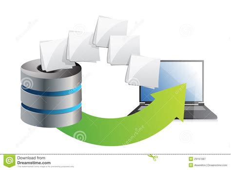 Server And Laptop Transferring Files Stock Illustration Illustration