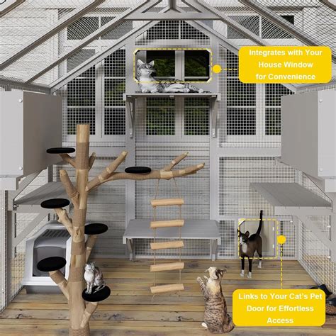 New 71 H Catio Outdoor Cat Enclosure For Multiple Cats Large Wooden W