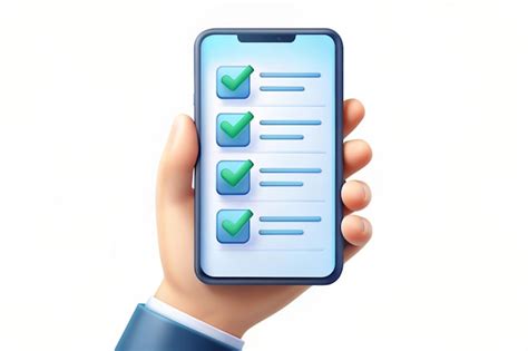 3d Task Management Todo Check List With Mobile Phone Holding Hand 3d