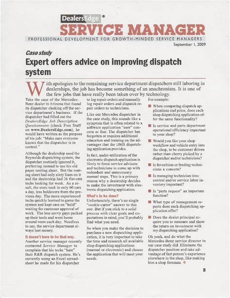 PDF Service Department Dispatching Process DOKUMEN TIPS